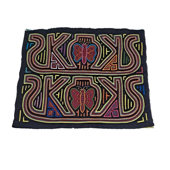 Art | Vintage Mola Kuna Panama Art Tapestry Textile Butterfly Woven ...